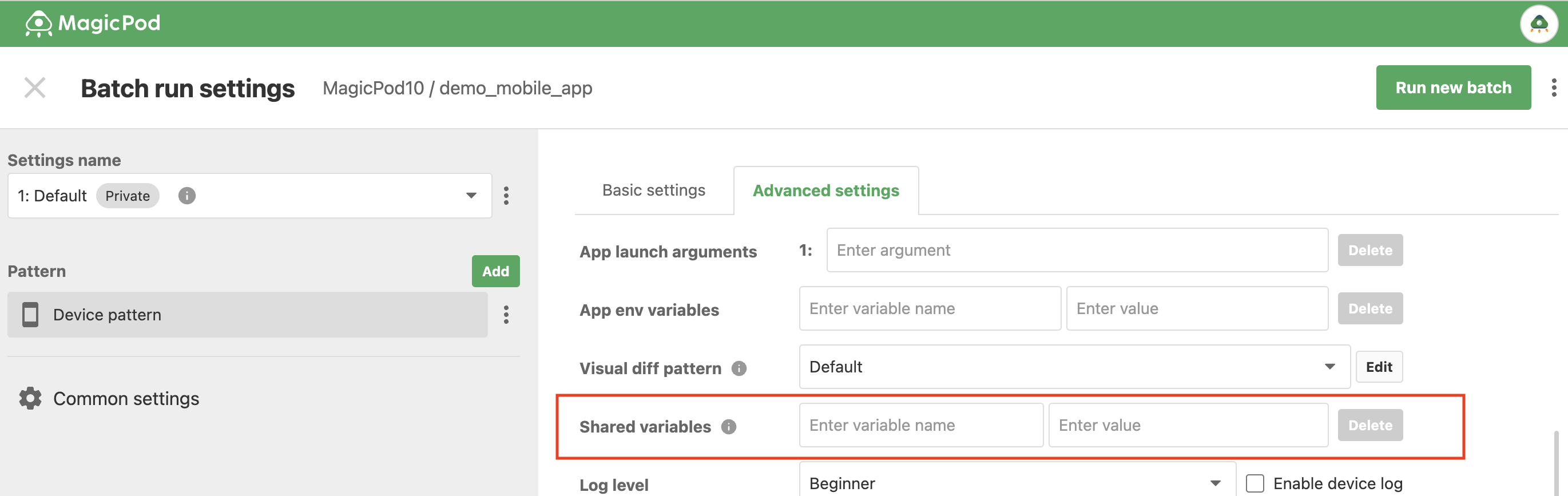 Utilize variables – MagicPod Help Center