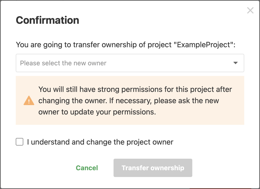 Change the project owner – MagicPod Help Center