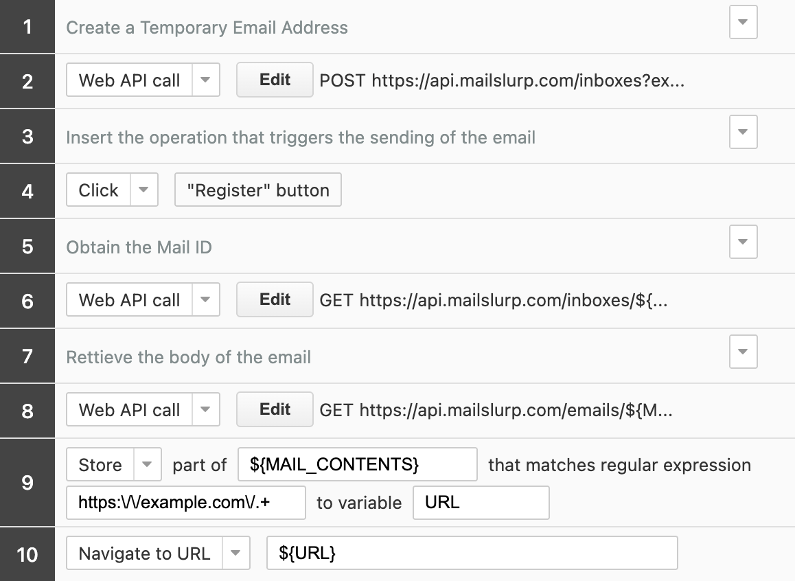 Email tests with MailSlurp – MagicPod Help Center
