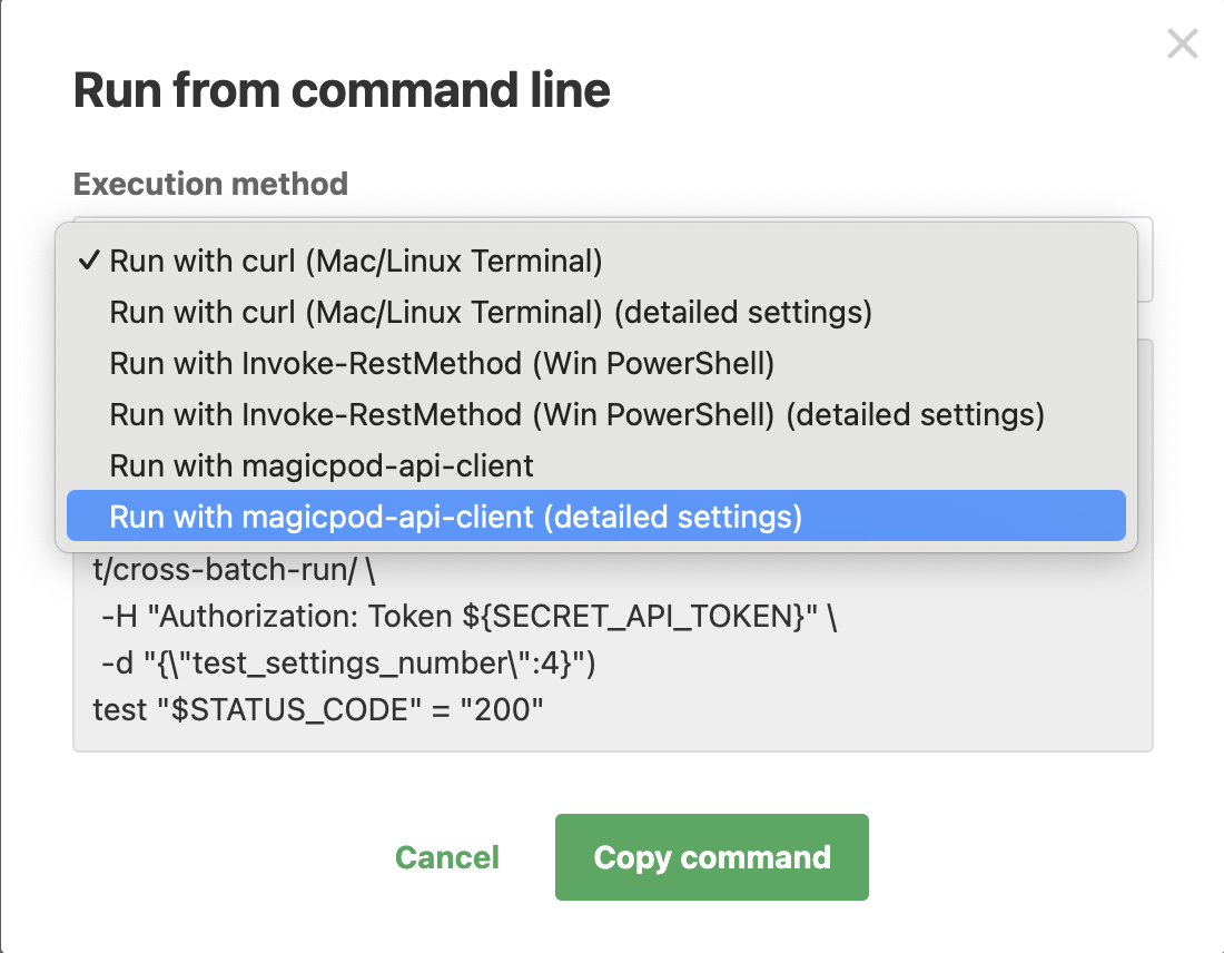 Run batch tests by specifying any app file – MagicPod Help Center