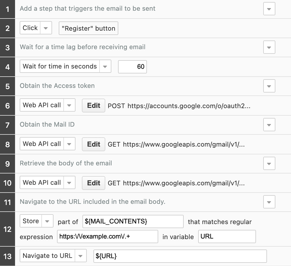Email tests with Gmail Web API – MagicPod Help Center